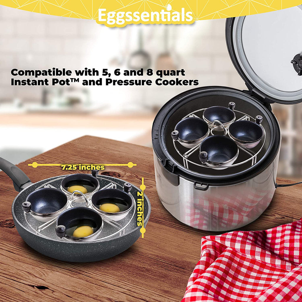 Eggssentials 4-Cup Egg Poacher Rack - Compatible with your current cookware
